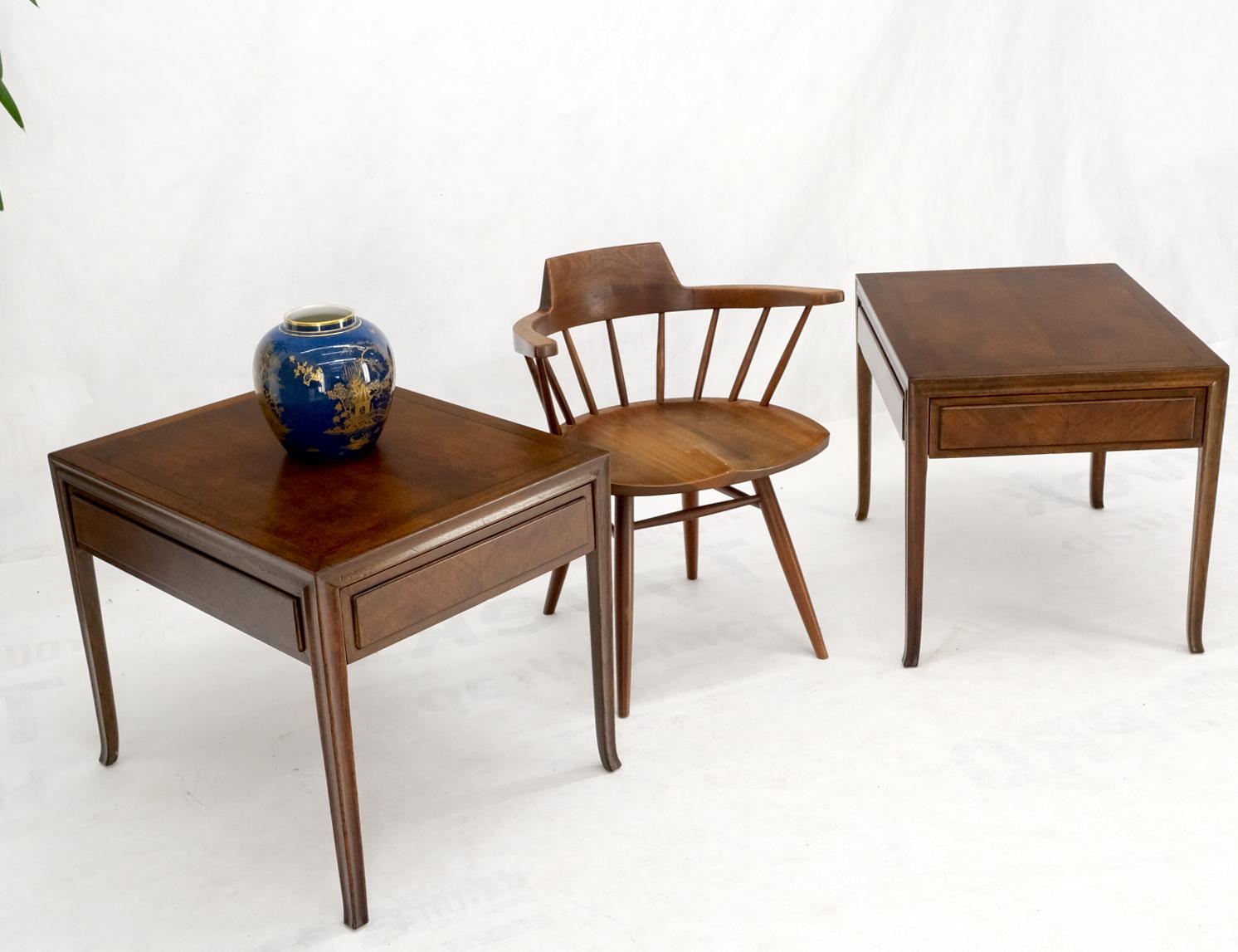 Pair Baker Mid-Century Modern Rectangle One Drawer End Side Tables ...