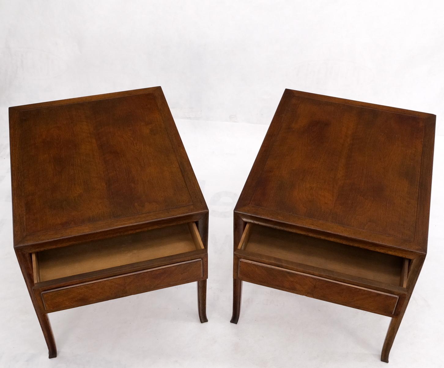 Pair Baker Mid-Century Modern Rectangle One Drawer End Side Tables ...