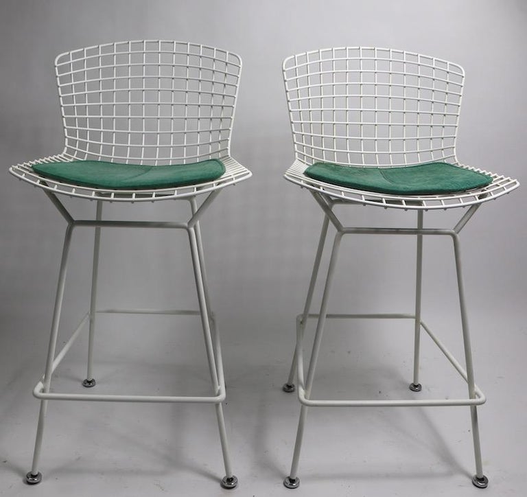 Pair of Bar Counter Stools by Bertoia for Knoll at 1stDibs