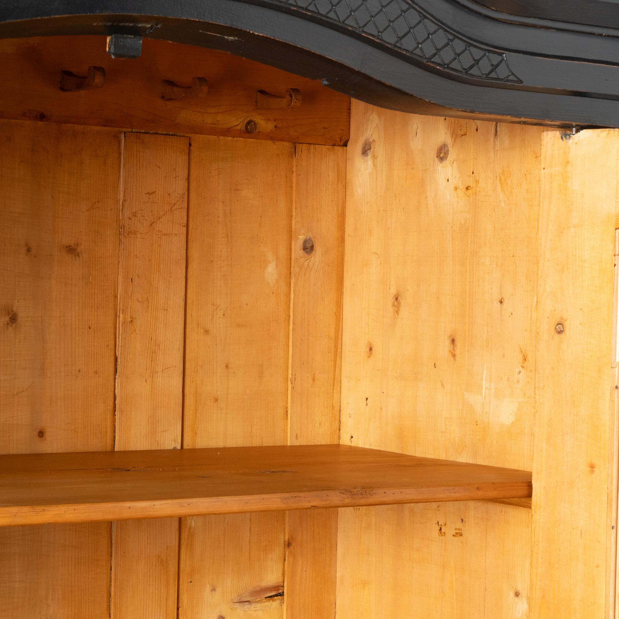 Pair, Black Painted Pine Bookcases Display Cabinets, Hungary circa 1890 For Sale at 1stDibs