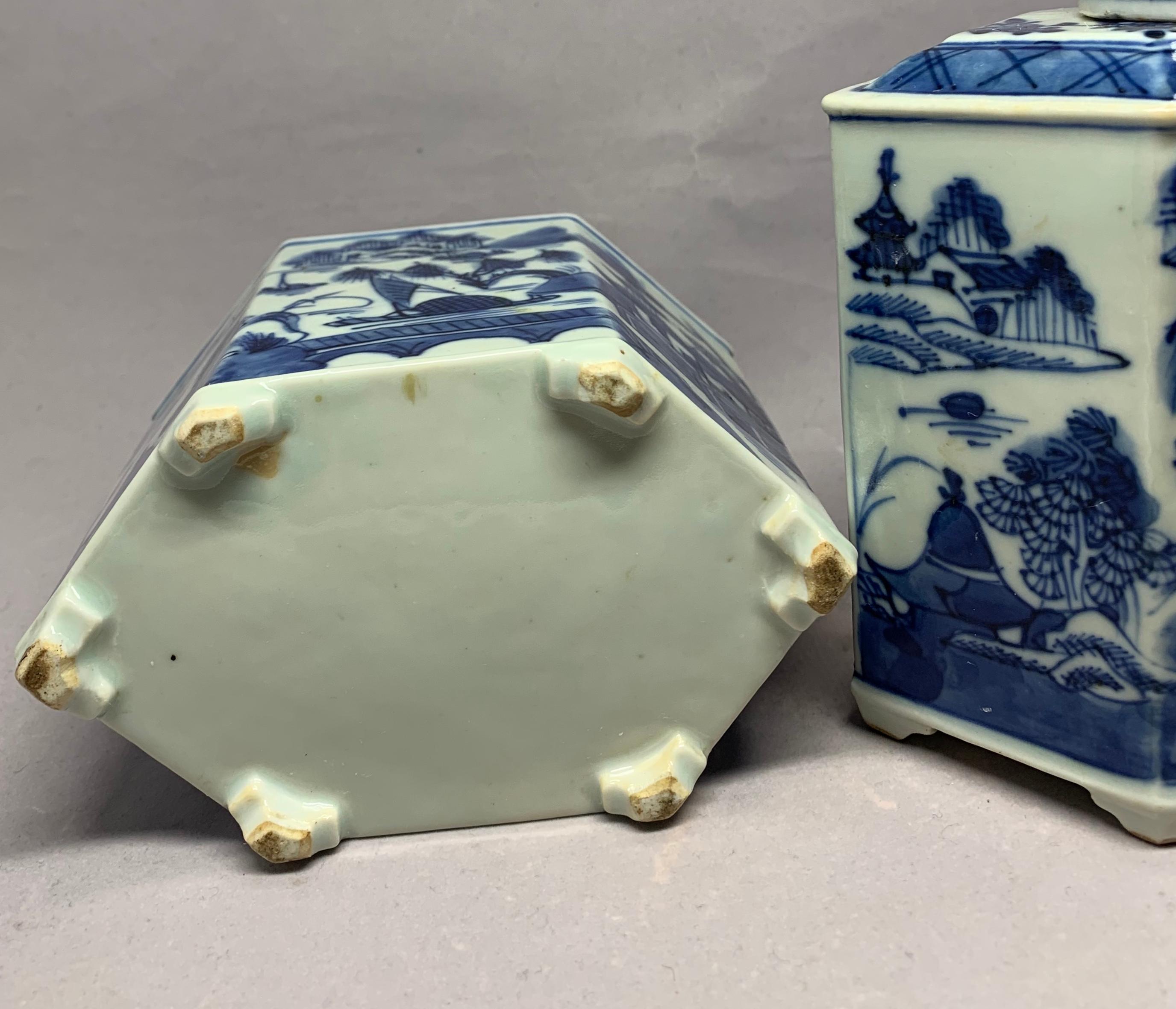 Pair of Blue and White Tea Caddies at 1stDibs