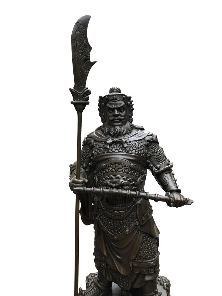 Pair of Bronze Japanese Samurai Warrior Statues Military Art, 20th ...