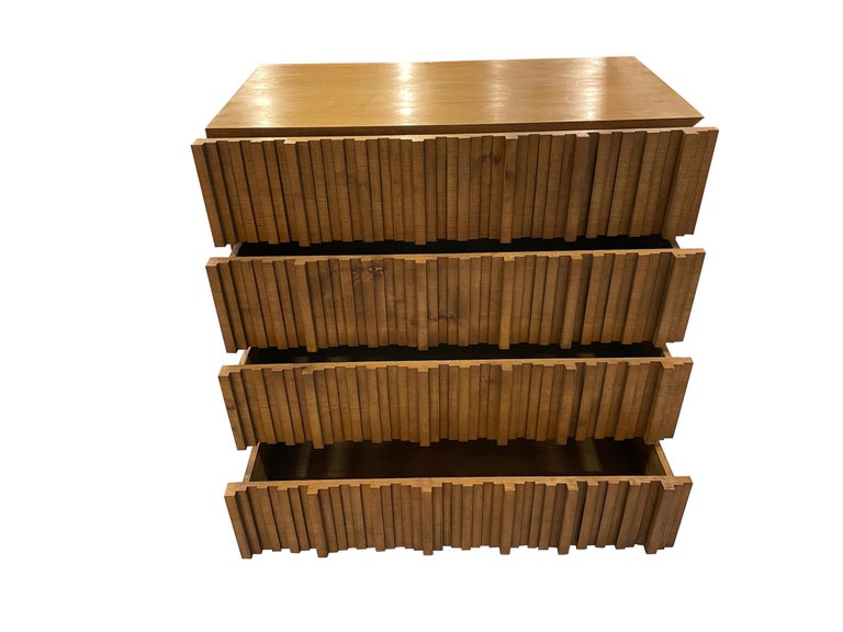 Pair Brutalist Four Drawer Commodes, Italy, 1960s For Sale at 1stDibs
