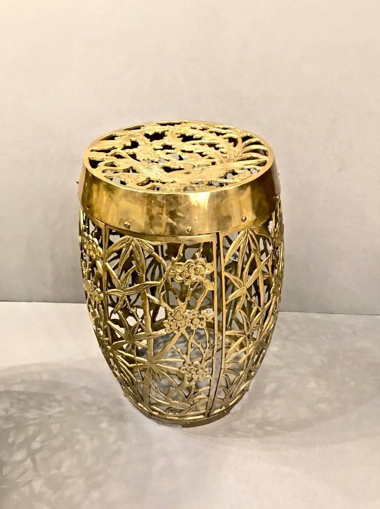 Pair of Cast Brass Garden Stools, circa 1960 at 1stDibs