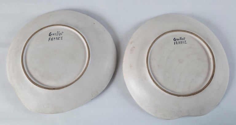 Pair of Ceramic Oyster Shell Plates, Marcel Guillot, France, circa ...