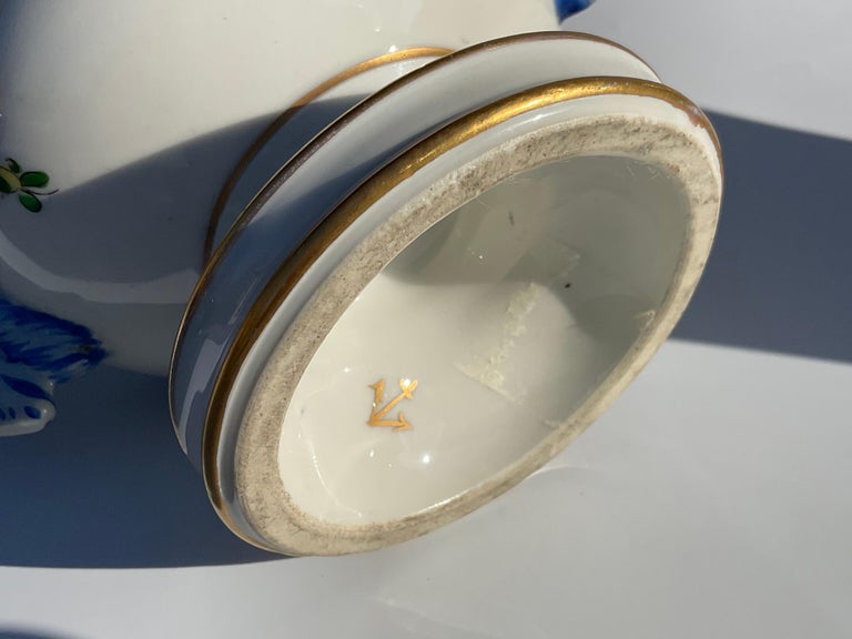 Pair Chelsea Porcelain Pair Decorative Bird Vases with Rams Head ...