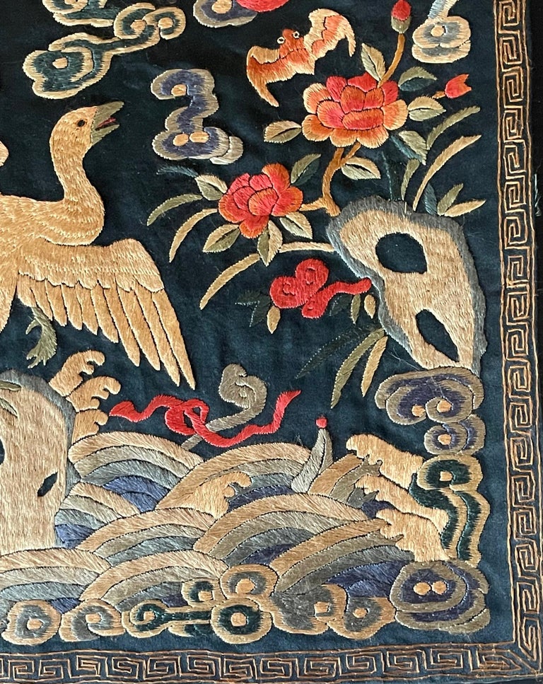 Pair Chinese Embroidered Fourth Rank Badges Qing Dynasty For Sale at ...