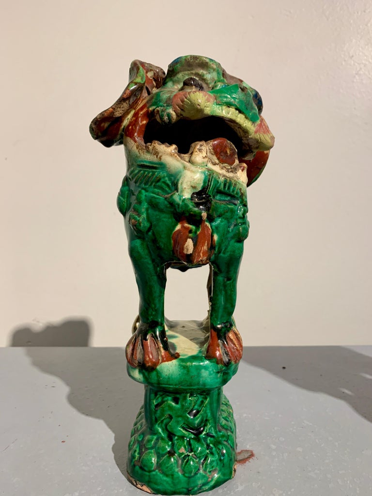 Pair Chinese Green Glazed Foo Dogs, Qing Dynasty, circa 1900, China at ...