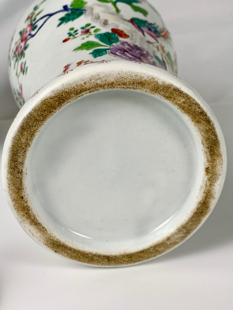 Pair of Chinese Porcelain Mantle Vases in the Famille Rose Palette at ...