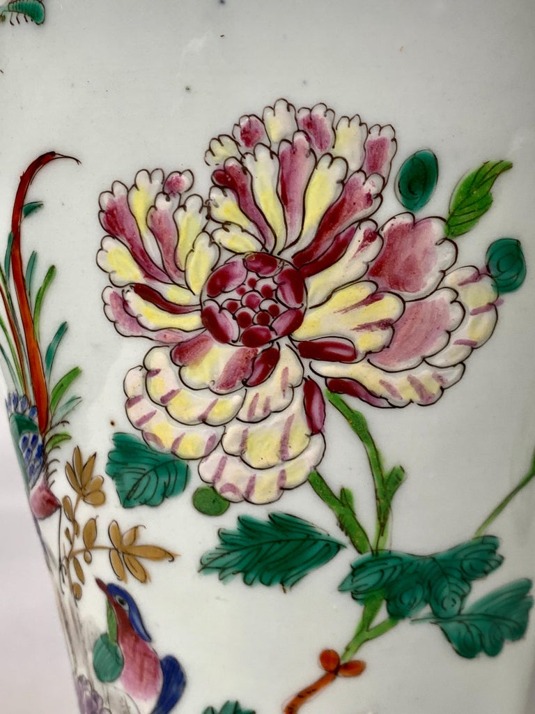 Pair of Chinese Porcelain Mantle Vases in the Famille Rose Palette at ...