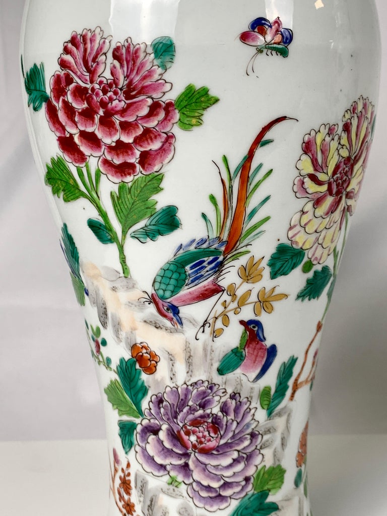 Pair of Chinese Porcelain Mantle Vases in the Famille Rose Palette at ...