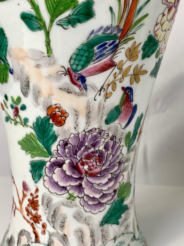 Pair of Chinese Porcelain Mantle Vases in the Famille Rose Palette at ...