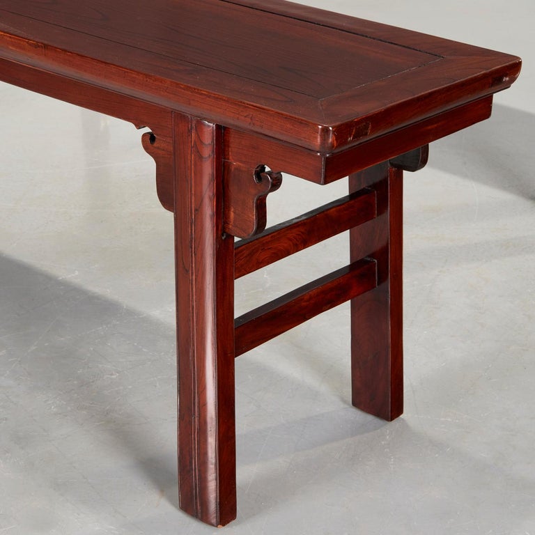 19th c, Ming Style Hardwood Long Benches With Cloud Spandrels - A Pair ...