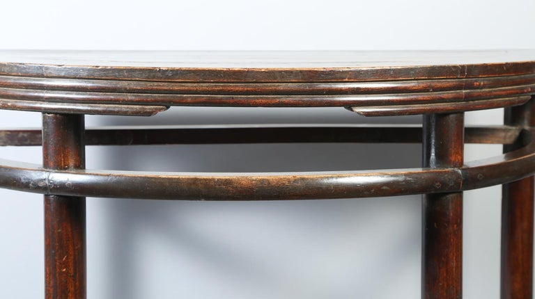 Pair Chinese Lacquer Demilune Tables, Qing Dynasty at 1stDibs