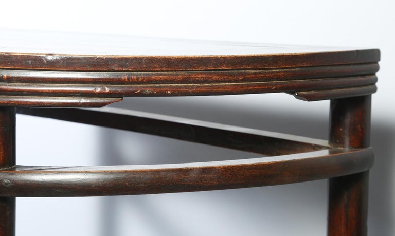 Pair Chinese Lacquer Demilune Tables, Qing Dynasty at 1stDibs