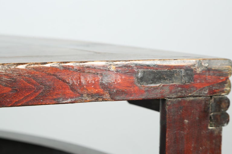 Pair Chinese Lacquer Demilune Tables, Qing Dynasty at 1stDibs