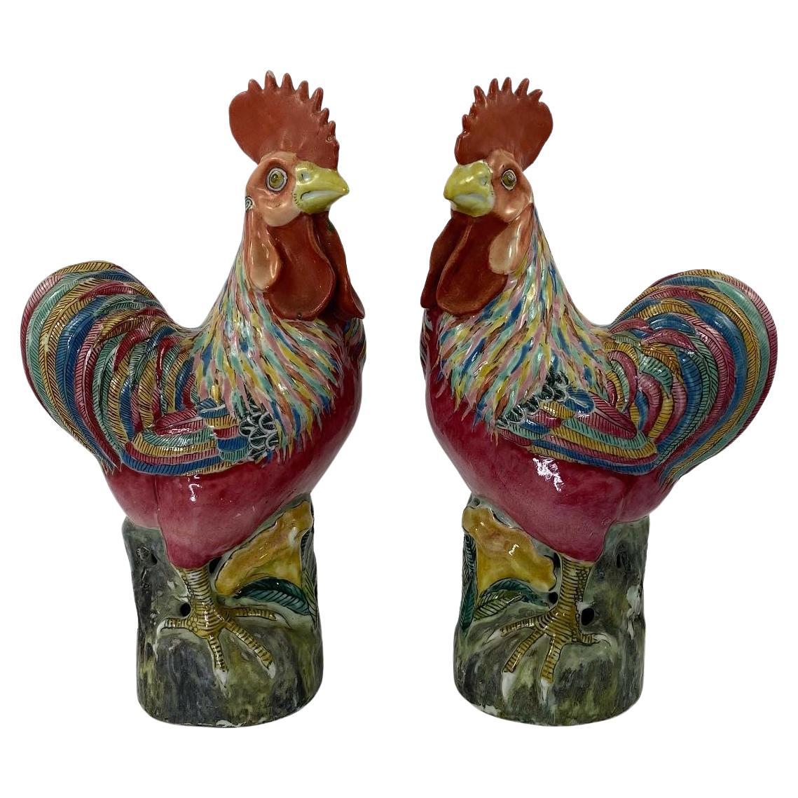 Pair of Framed Famille Jaune Porcelain Plaque Qing Dynasty For Sale at ...