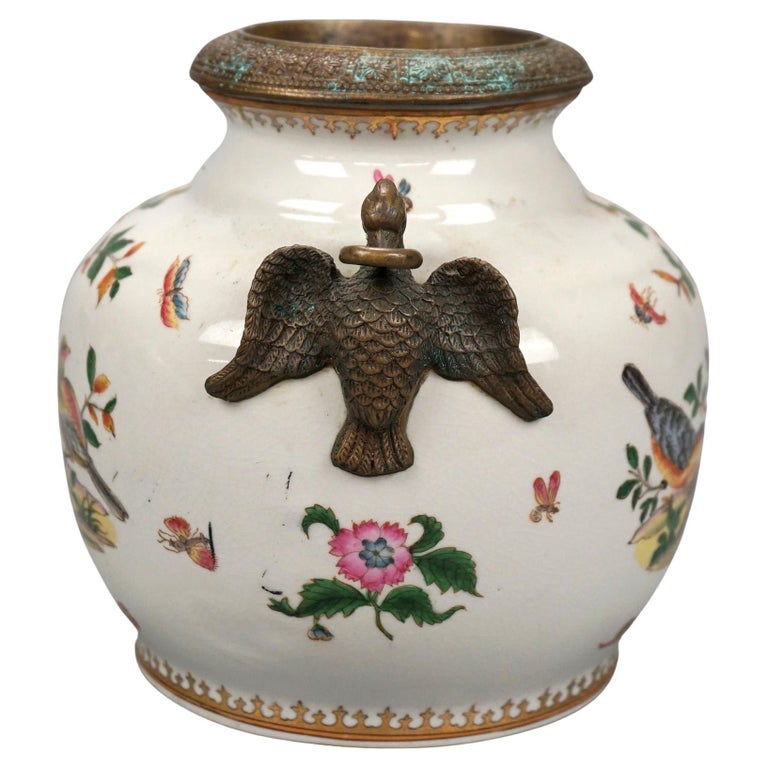 Pair Chinese Porcelain Game Vases with Figural Bronze Mounts 20th C at ...