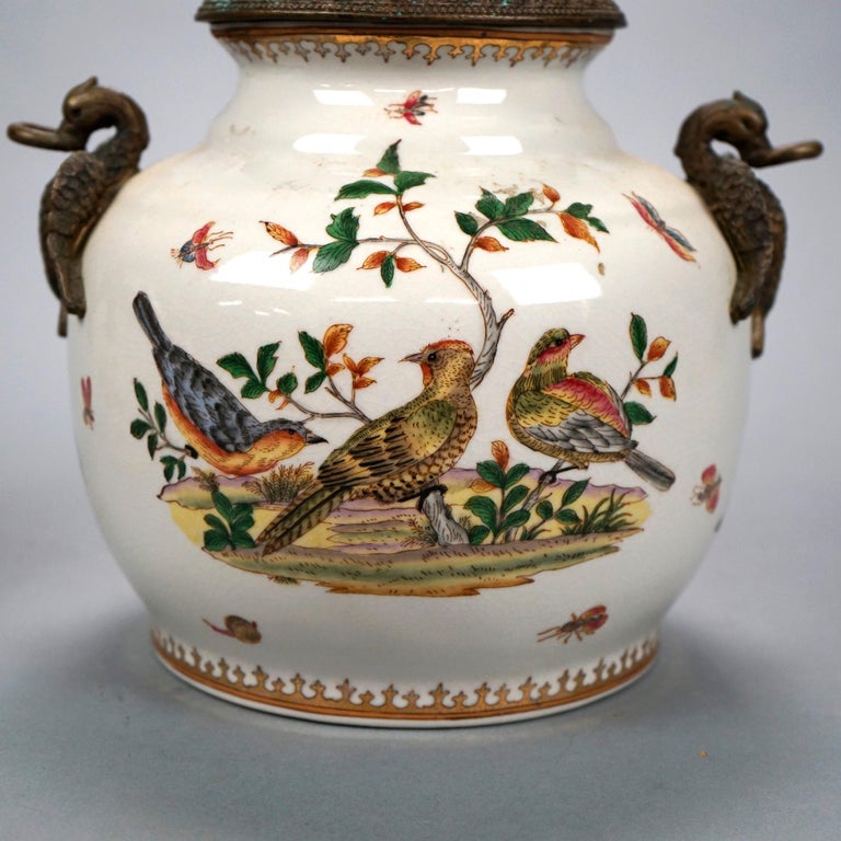 Pair Chinese Porcelain Game Vases with Figural Bronze Mounts 20th C at ...