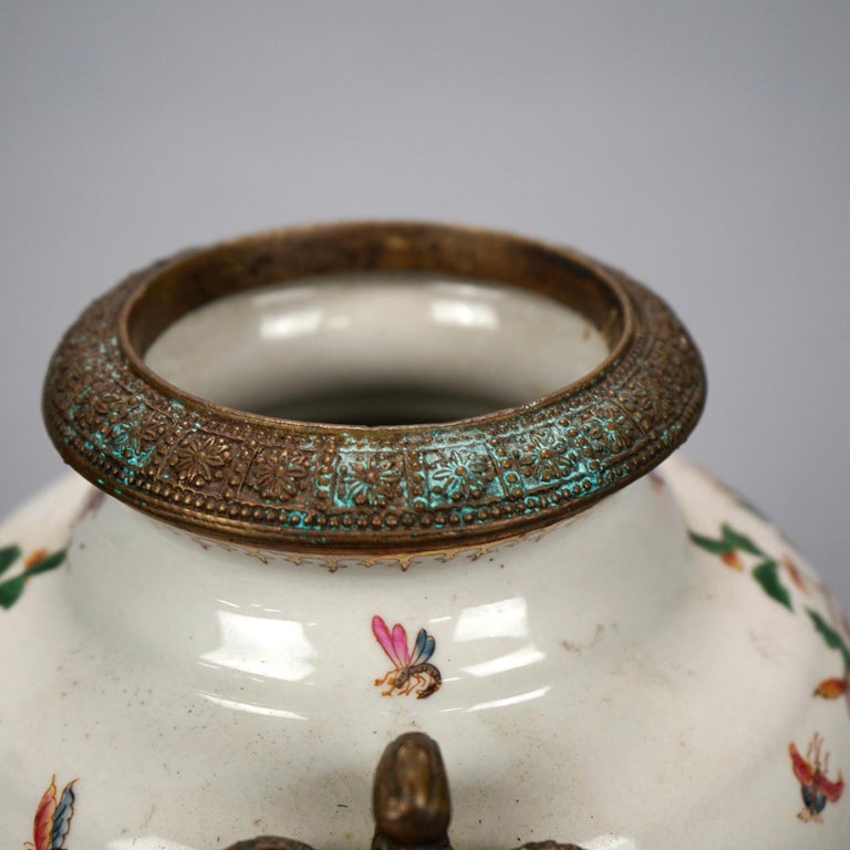 Pair Chinese Porcelain Game Vases with Figural Bronze Mounts 20th C at ...