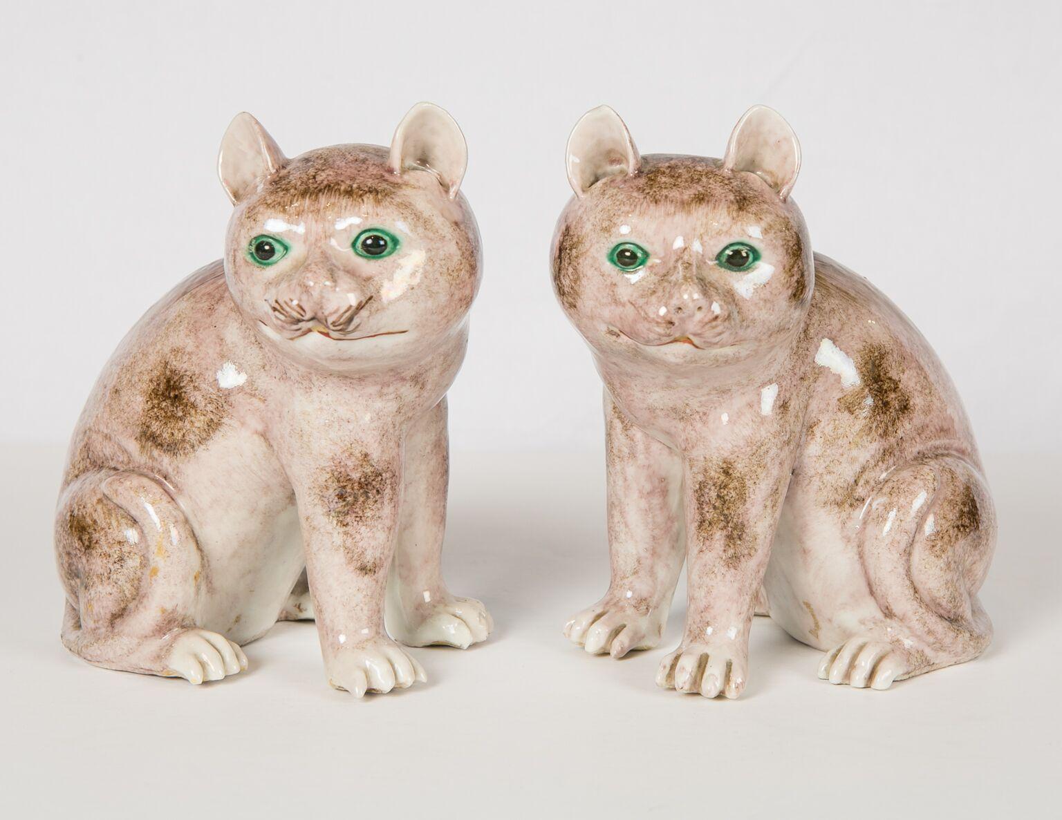Pair of Chinese Stoneware Cats Qing Dynasty 19th Century at 1stDibs ...