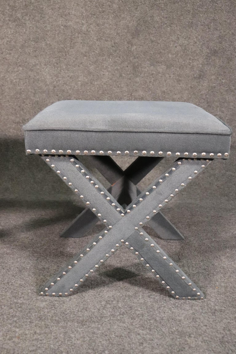 Pair of Classic Contemporary Dorothy Draper Style X Form Benches Stools ...