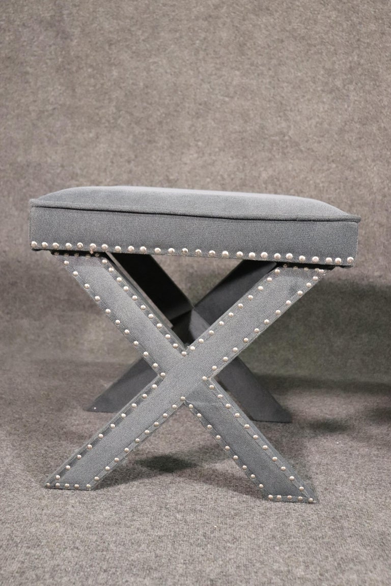 Pair of Classic Contemporary Dorothy Draper Style X Form Benches Stools ...