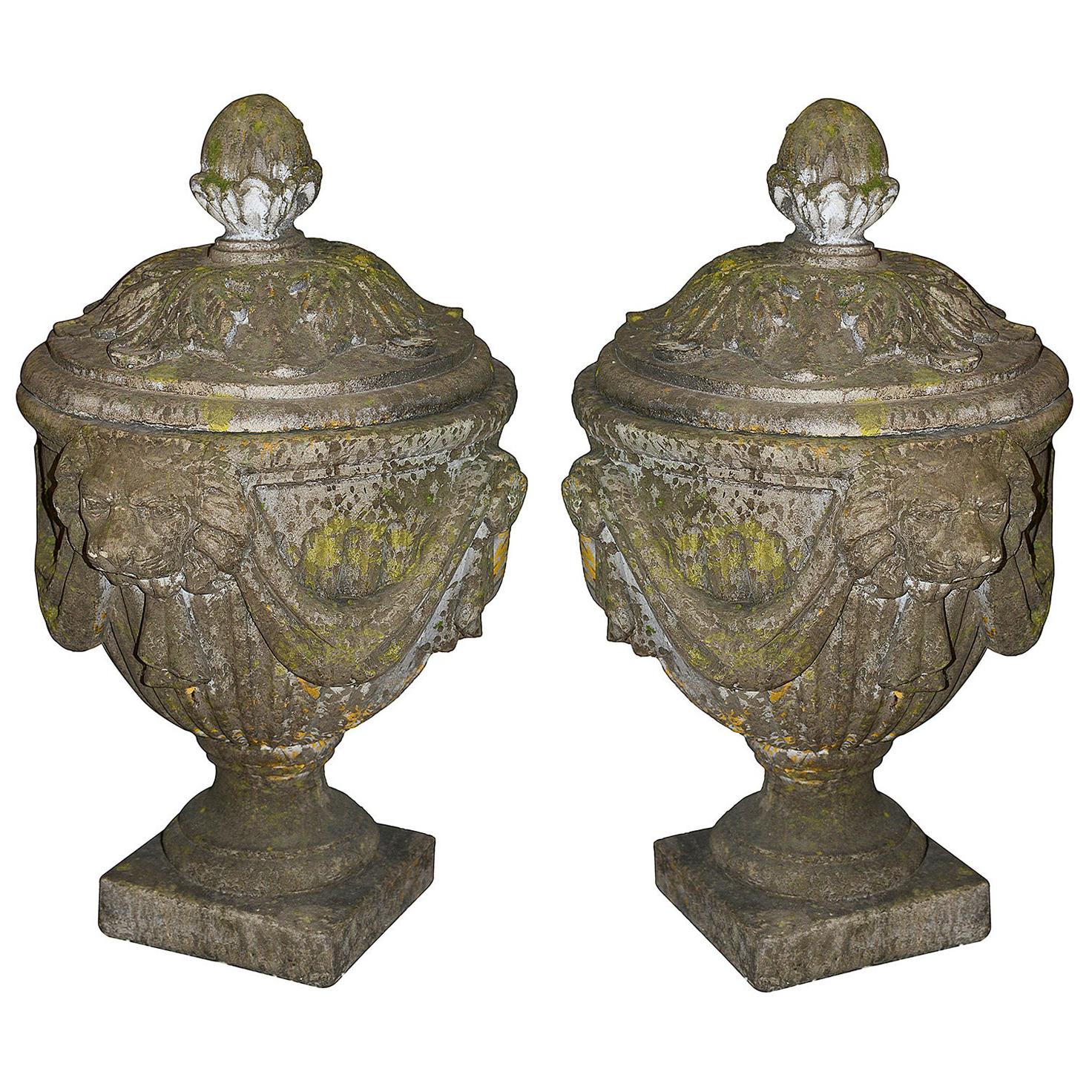 Reclaimed Stone Lidded Urn or Finial at 1stDibs | stone urn
