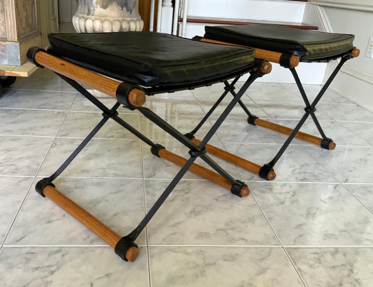 Pair of Cleo Baldon X Benches Stools at 1stDibs