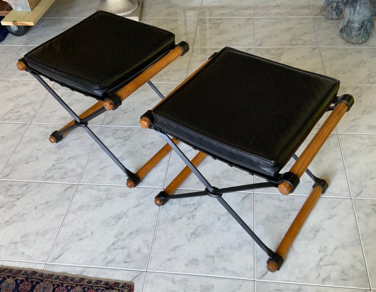 Pair of Cleo Baldon X Benches Stools at 1stDibs