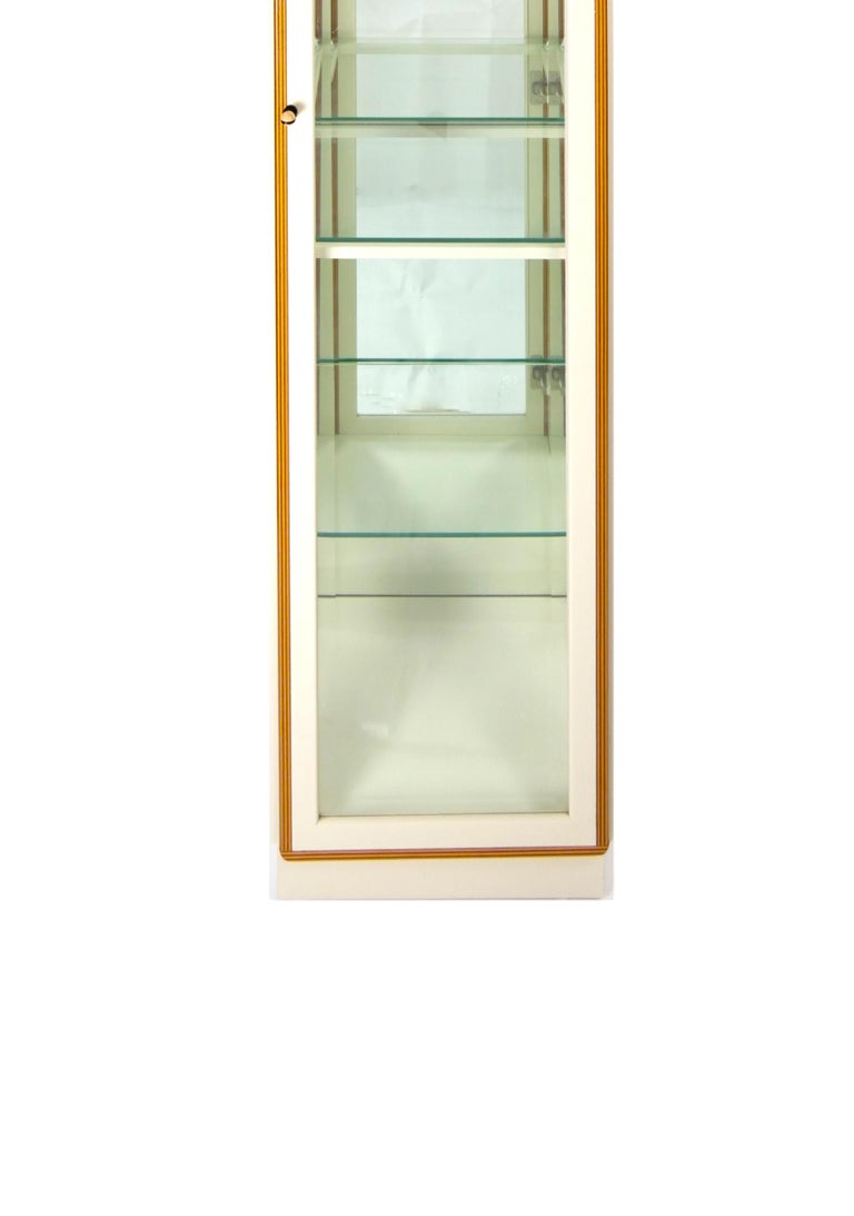 Pair Contemporary Modern Lacquered Wood Frame and Glass Vitrine at 1stDibs