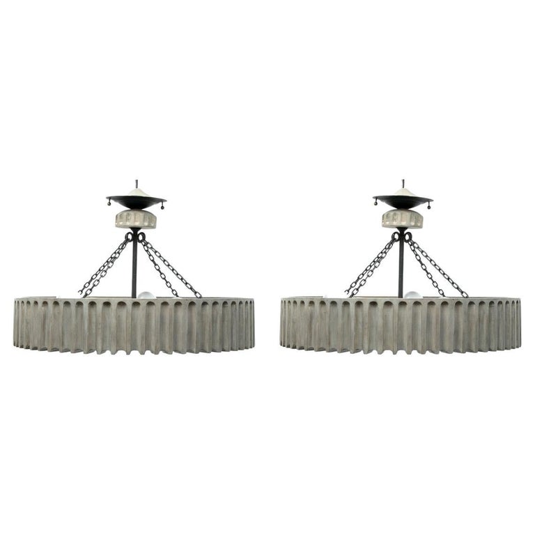 Pair Contemporary Paint Decorated Fixtures For Sale at 1stDibs