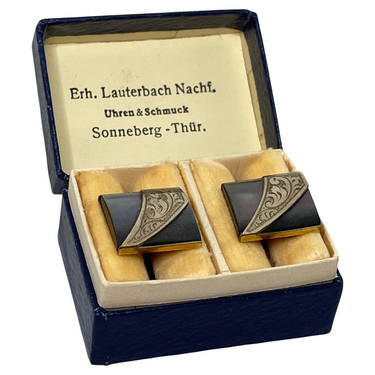 Pair Cufflinks Antique German Art Nouveau Jewelry, 1900s For Sale at ...
