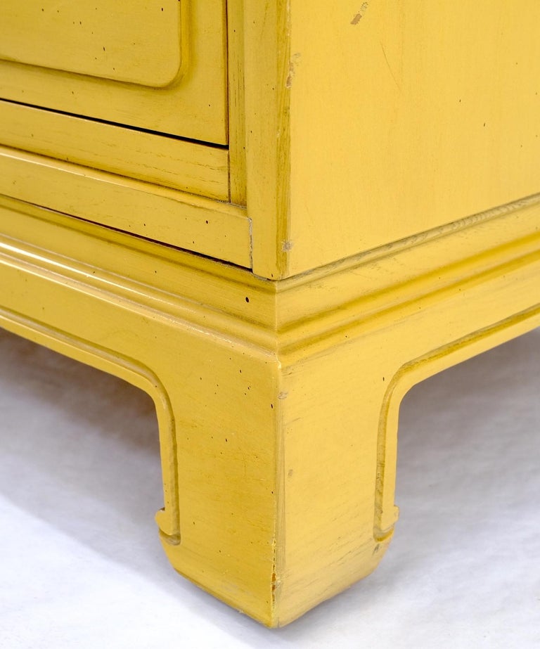 Pair Davis Mid-Century Modern Lemon Yellow Drop Pulls 3 Drawers ...
