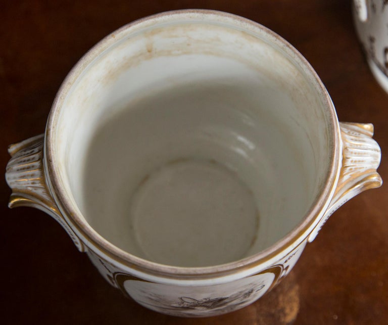 Pair of Decorated White French Porcelain Cache Pots at 1stDibs | cache-pots