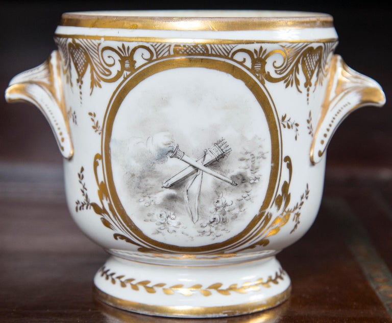 Pair of Decorated White French Porcelain Cache Pots at 1stDibs | cache-pots