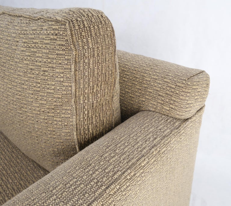 Pair Deep Seat Oatmeal Fabric Upholstery Contemporary Lounge Chair on ...