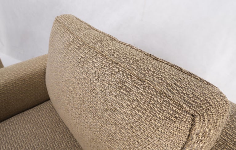 Pair Deep Seat Oatmeal Fabric Upholstery Contemporary Lounge Chair on ...