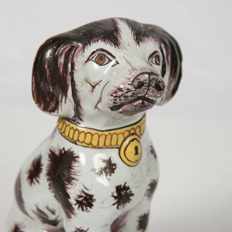 Pair of Delft Dog and Cat at 1stDibs
