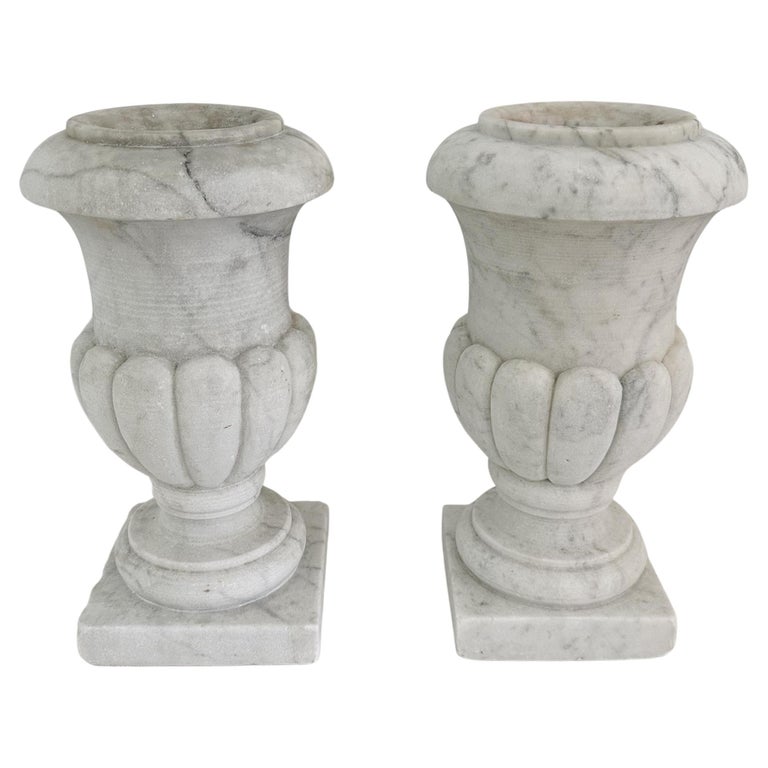 Pair Early 20th Century Neoclassical Miniature Marble Urns For Sale at ...
