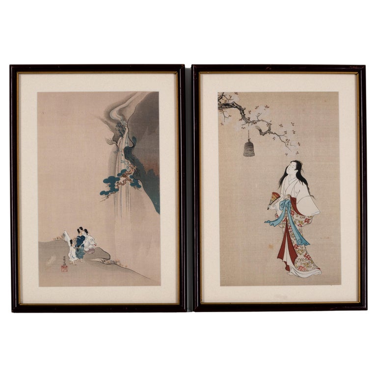 Pair Early 20th Century Japanese Framed Woodblock Prints C.1925 For ...