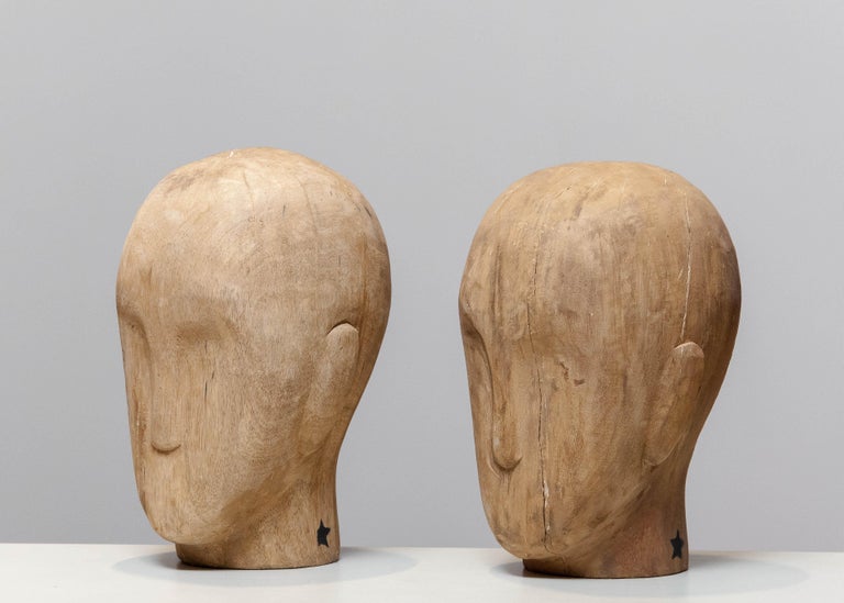 Pair Early 20th Century Scandinavian Faded Milliners Heads, 1900's For ...