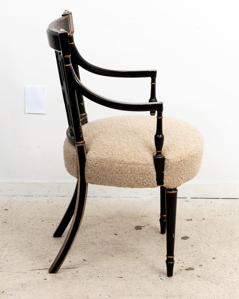 Pair Ebonized and Gold Regency Style Chairs For Sale at 1stDibs