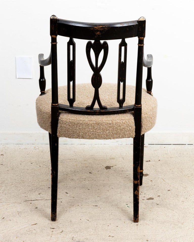 Pair Ebonized and Gold Regency Style Chairs For Sale at 1stDibs