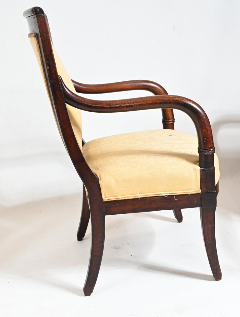 Pair Empire Arm Chairs French Fauteuil, 1880 For Sale at 1stDibs