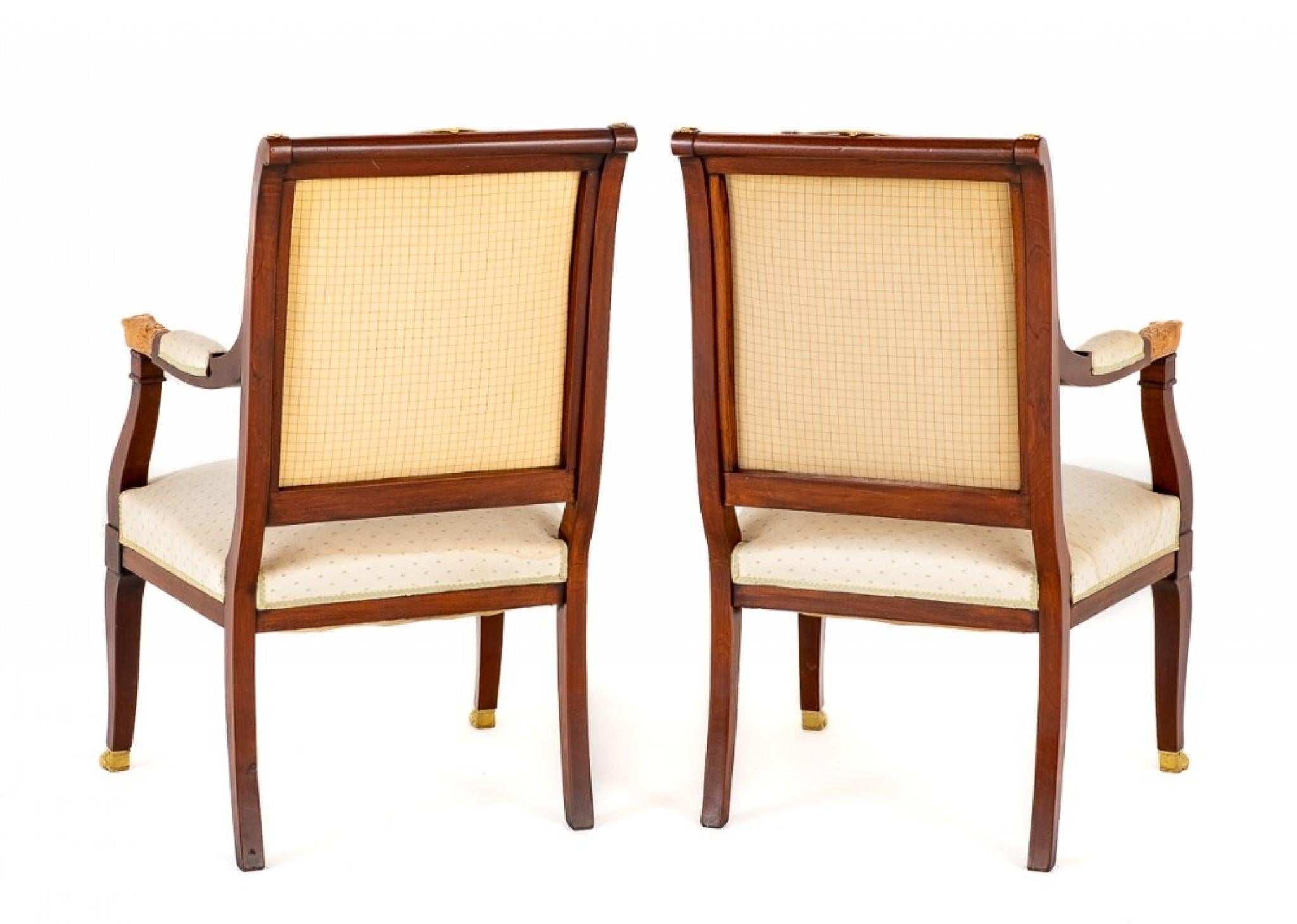 Pair Empire Armchairs French Chairs, 1880 For Sale at 1stDibs
