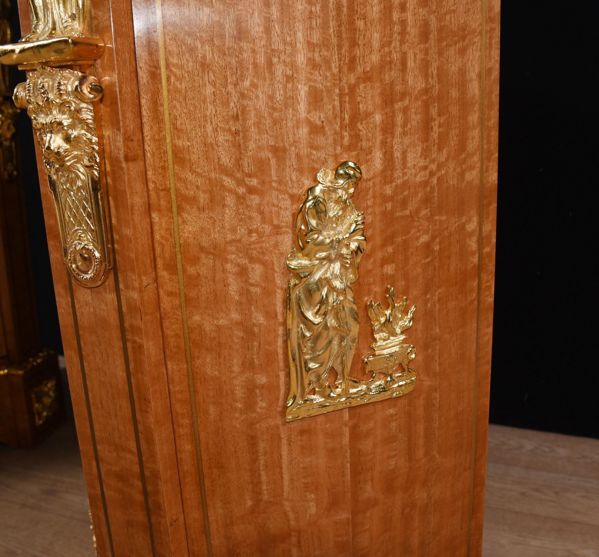 Pair Empire Satinwood Cabinets with Sevres Plaques For Sale at 1stDibs