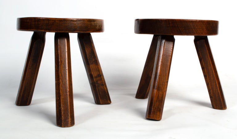 Pair English Arts and Crafts Elm Cricket Stools, circa 1950 For Sale at ...