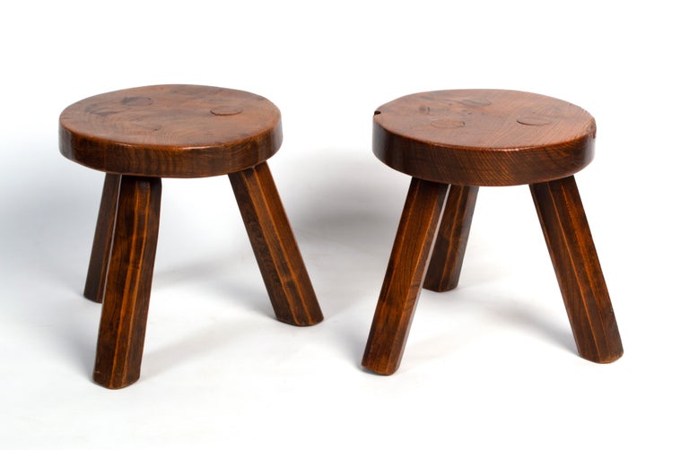 Pair English Arts and Crafts Elm Cricket Stools, circa 1950 For Sale at ...