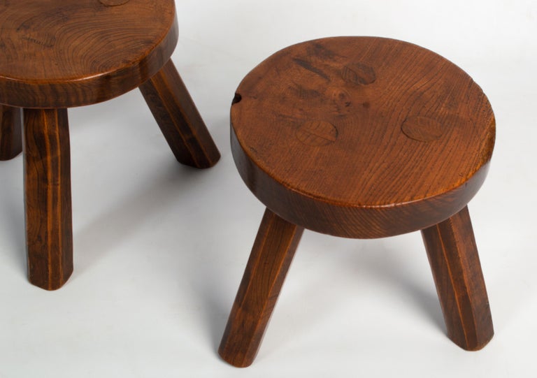 Pair English Arts and Crafts Elm Cricket Stools, circa 1950 For Sale at ...